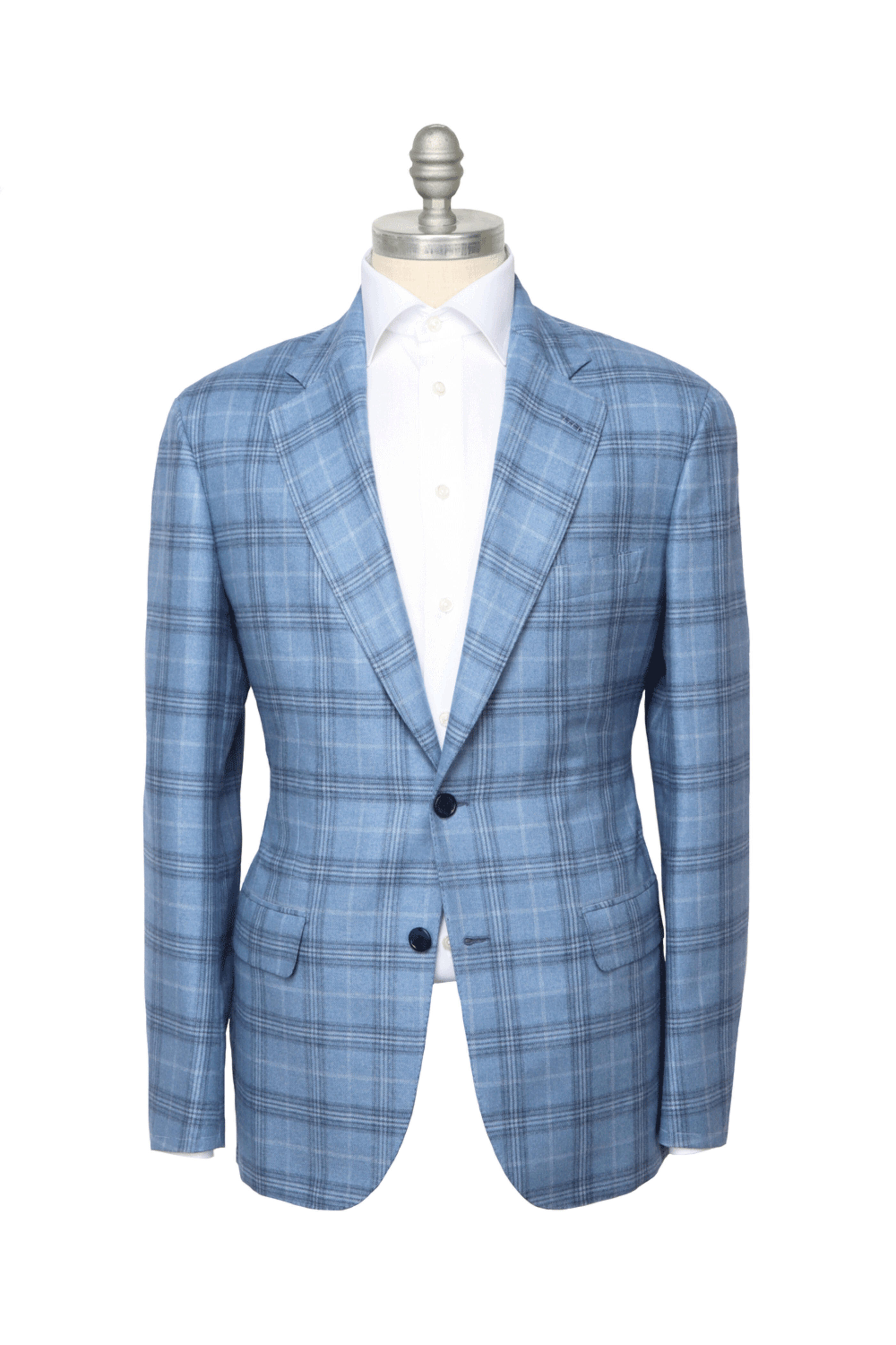 Brioni - Sky Blue Giacca Check Sportcoat | Mitchell Stores