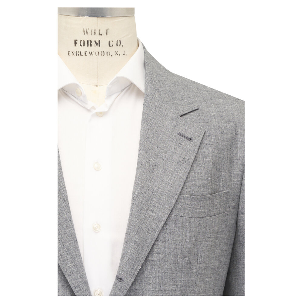 Brunello Cucinelli - Gray Wool, Silk & Linen Separate Suit Jacket