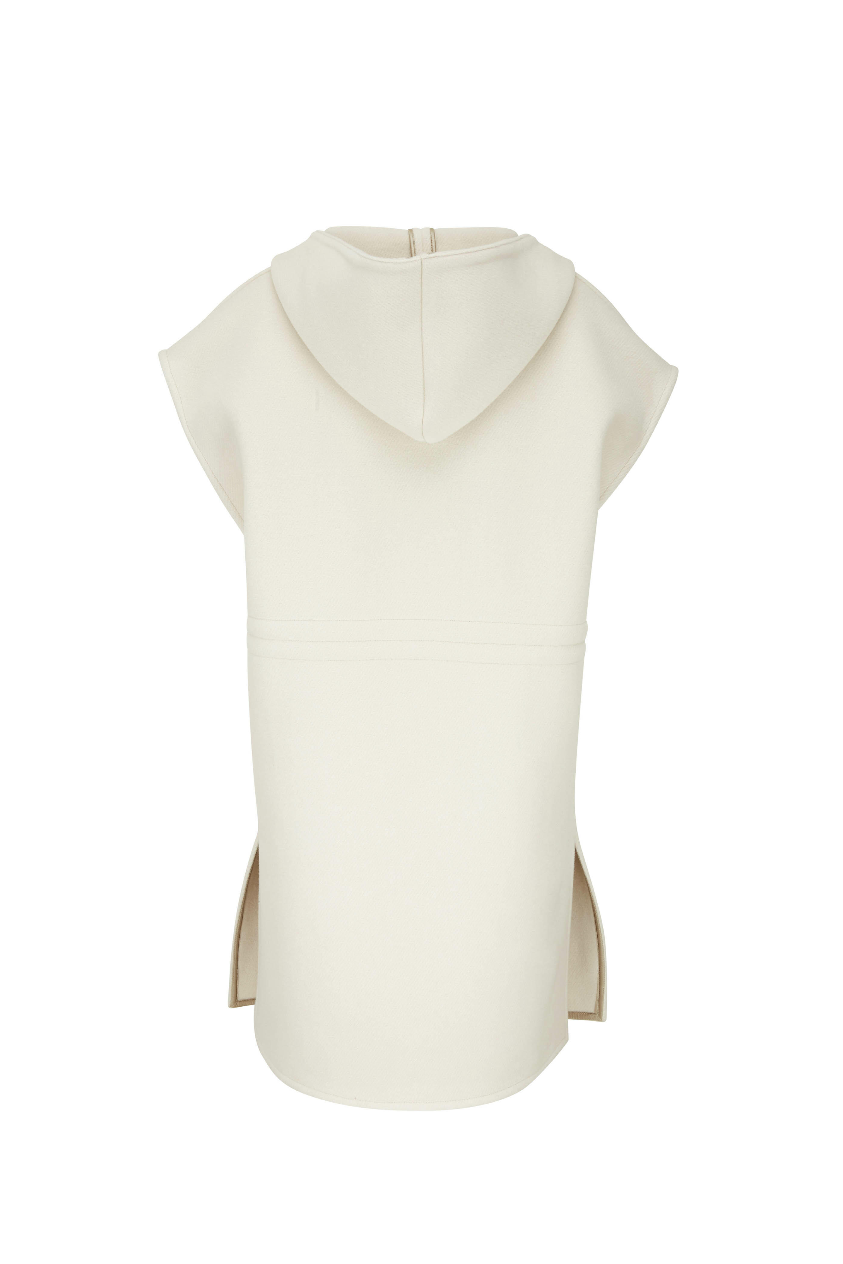 Bogner - Maira Ivory Wool & Cashmere Hooded Vest