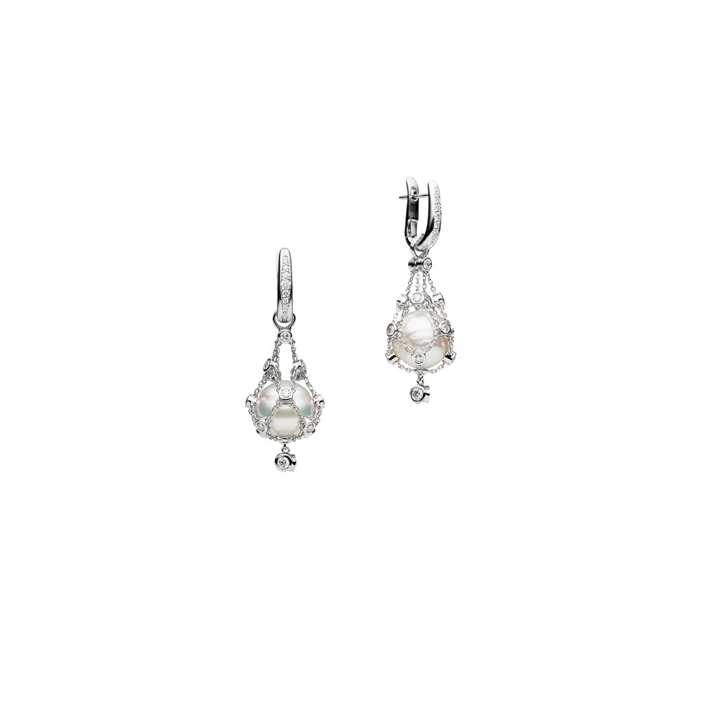 Paspaley - Lavalier Diamond Pearl Drop Earrings | Mitchell Stores
