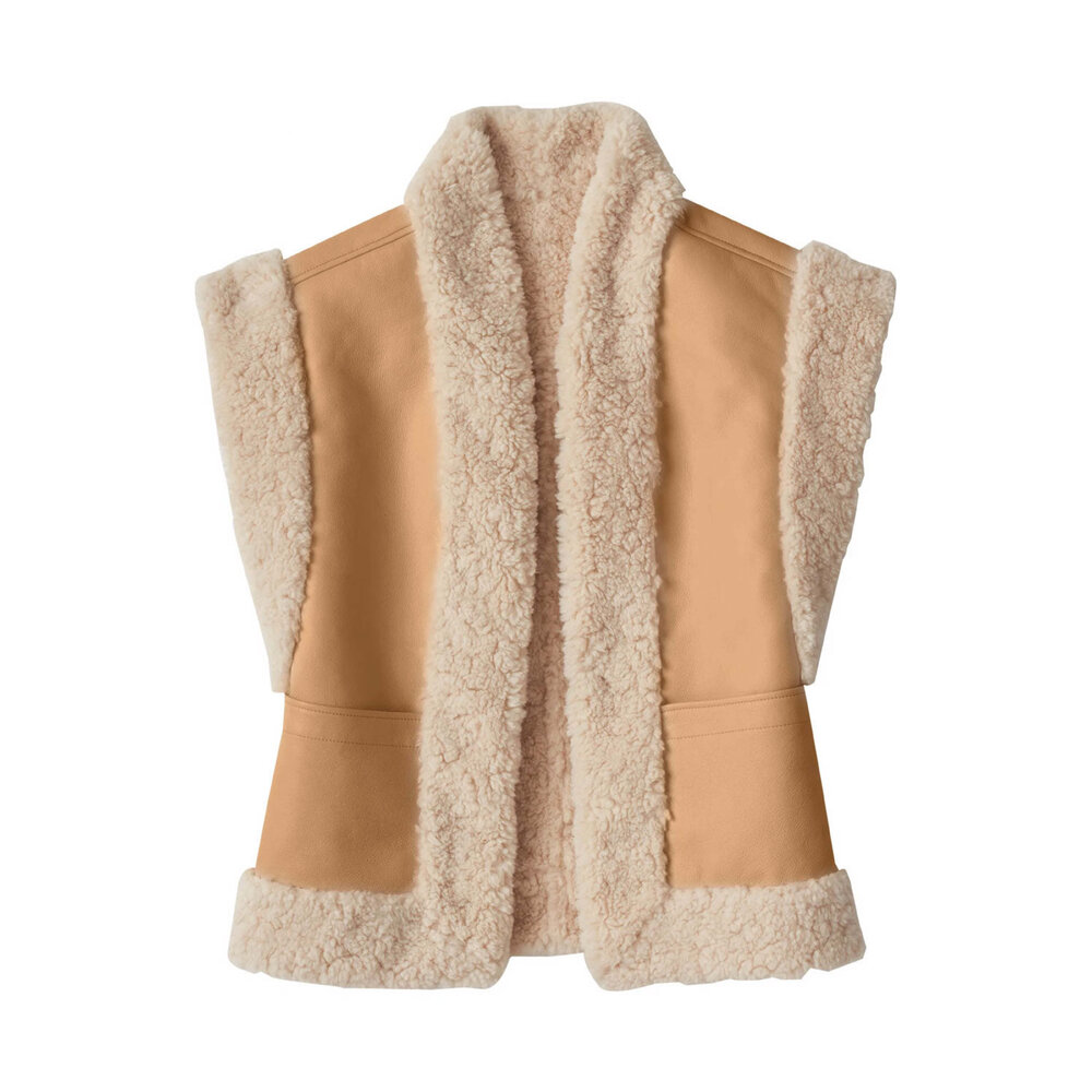 A.L.C. - Pecan Sutton Faux Fur Vest | Mitchell Stores