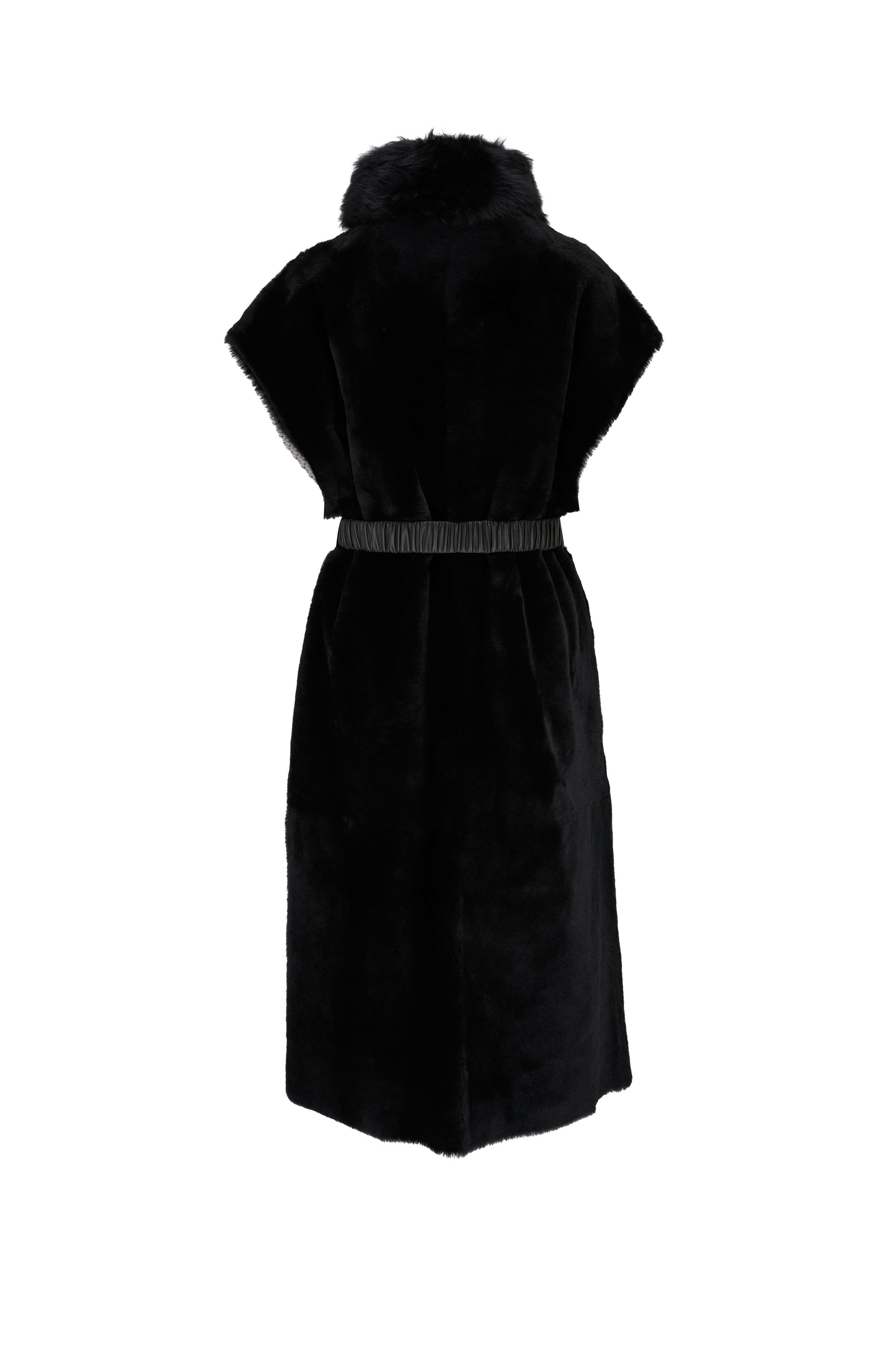 Bogner - Zenia Black Shearling Reversible Vest | Mitchell Stores