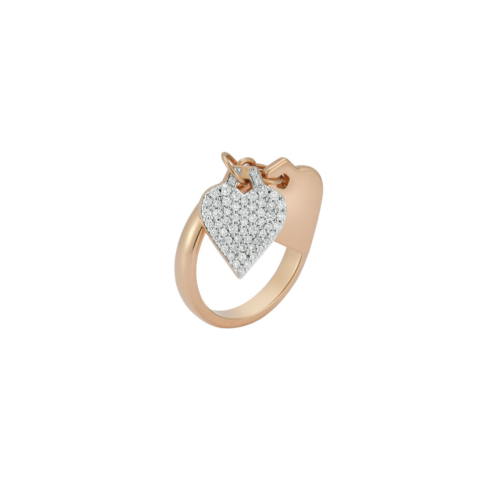 Walters Faith - Dora 18K Rose Gold & Diamond Heart Charm Ring