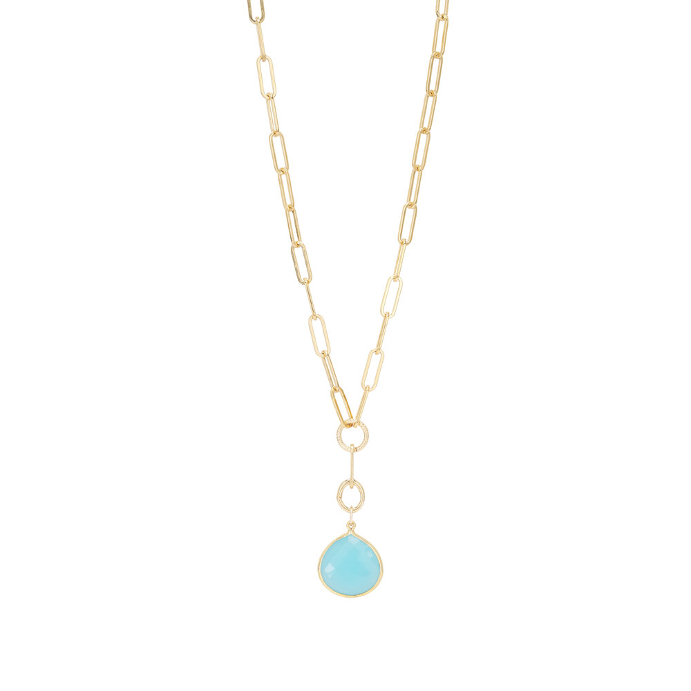 Cristina V. - 14k Gold Filled Blue Chalcedony Medium Chain