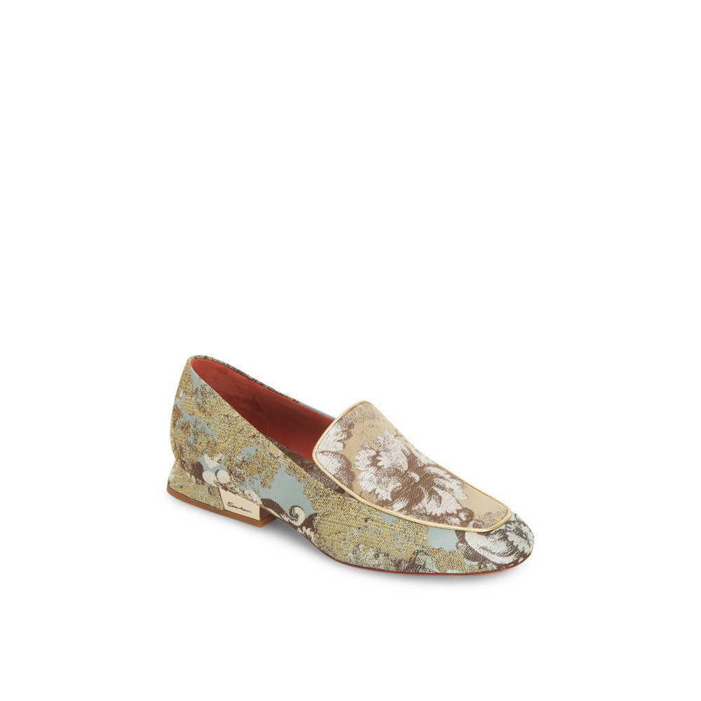 Santoni - Degas Light Blue Rubelli Brocade Loafer