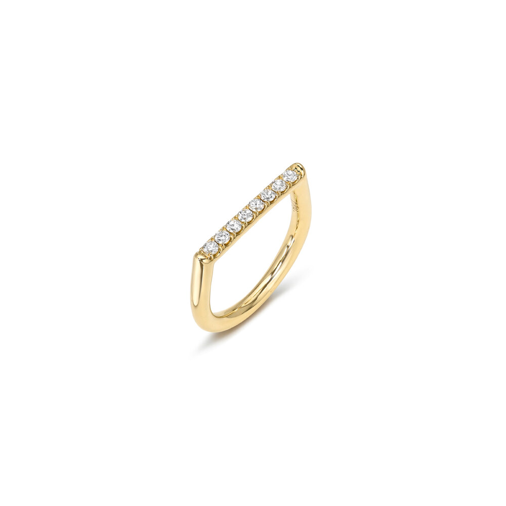Dru - 14k Yellow Gold Diamond Stacking Square Ring