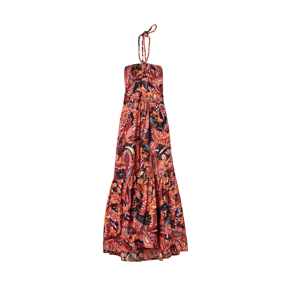 A.L.C. - Russet Multicolor Halter Adelle Midi Dress