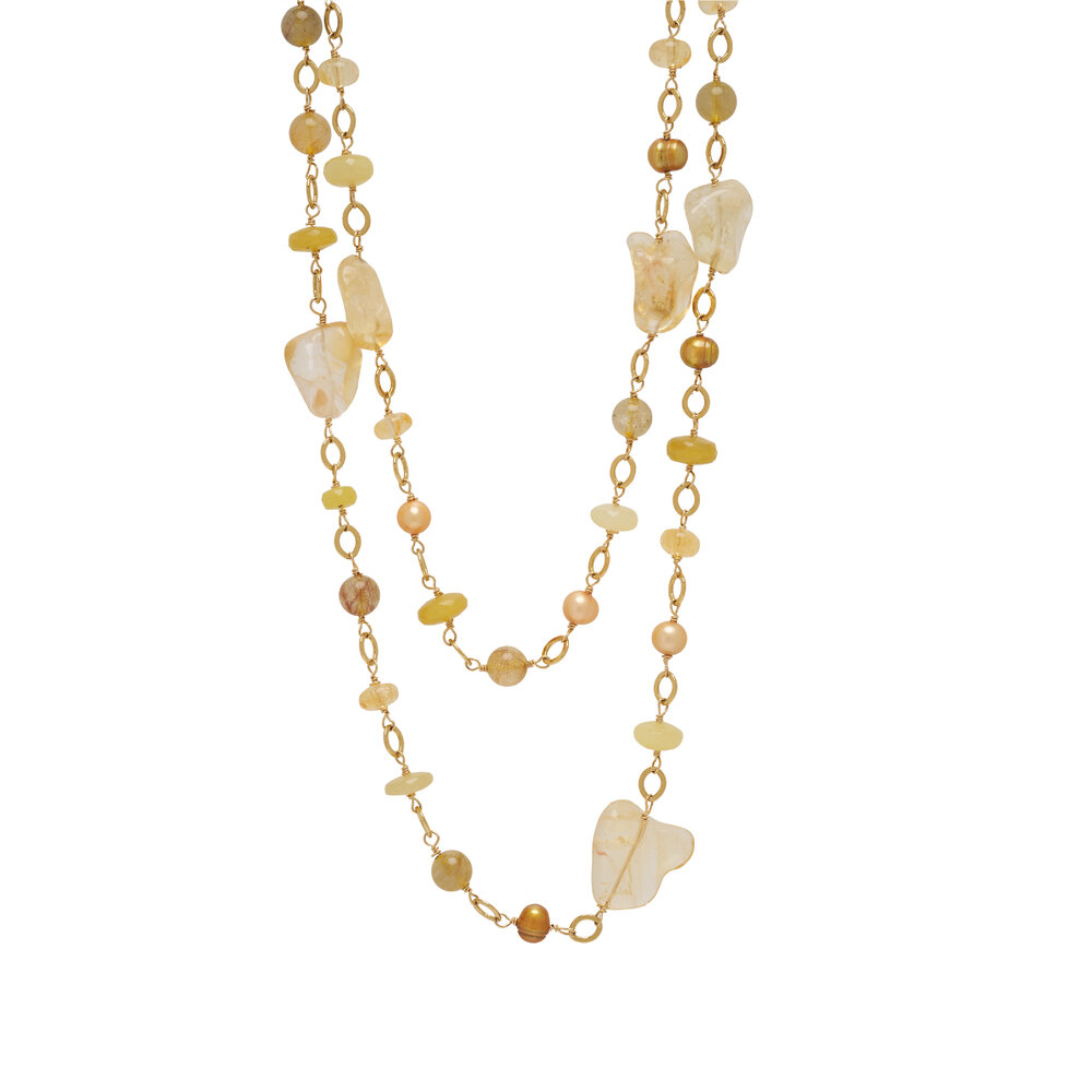 Cristina V. - Citrine Hand Link Necklace | Mitchell Stores