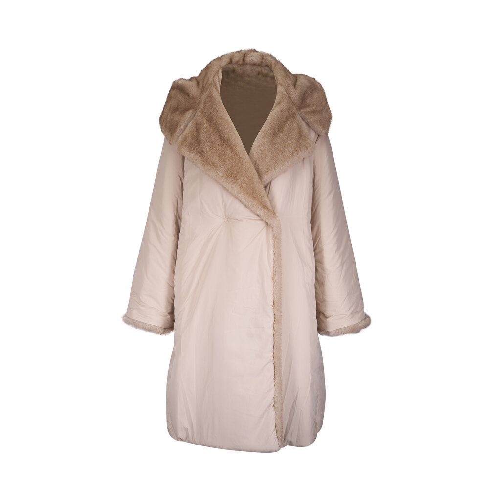 Antonelli - Gavi Cream Long Faux Fur Coat | Mitchell Stores