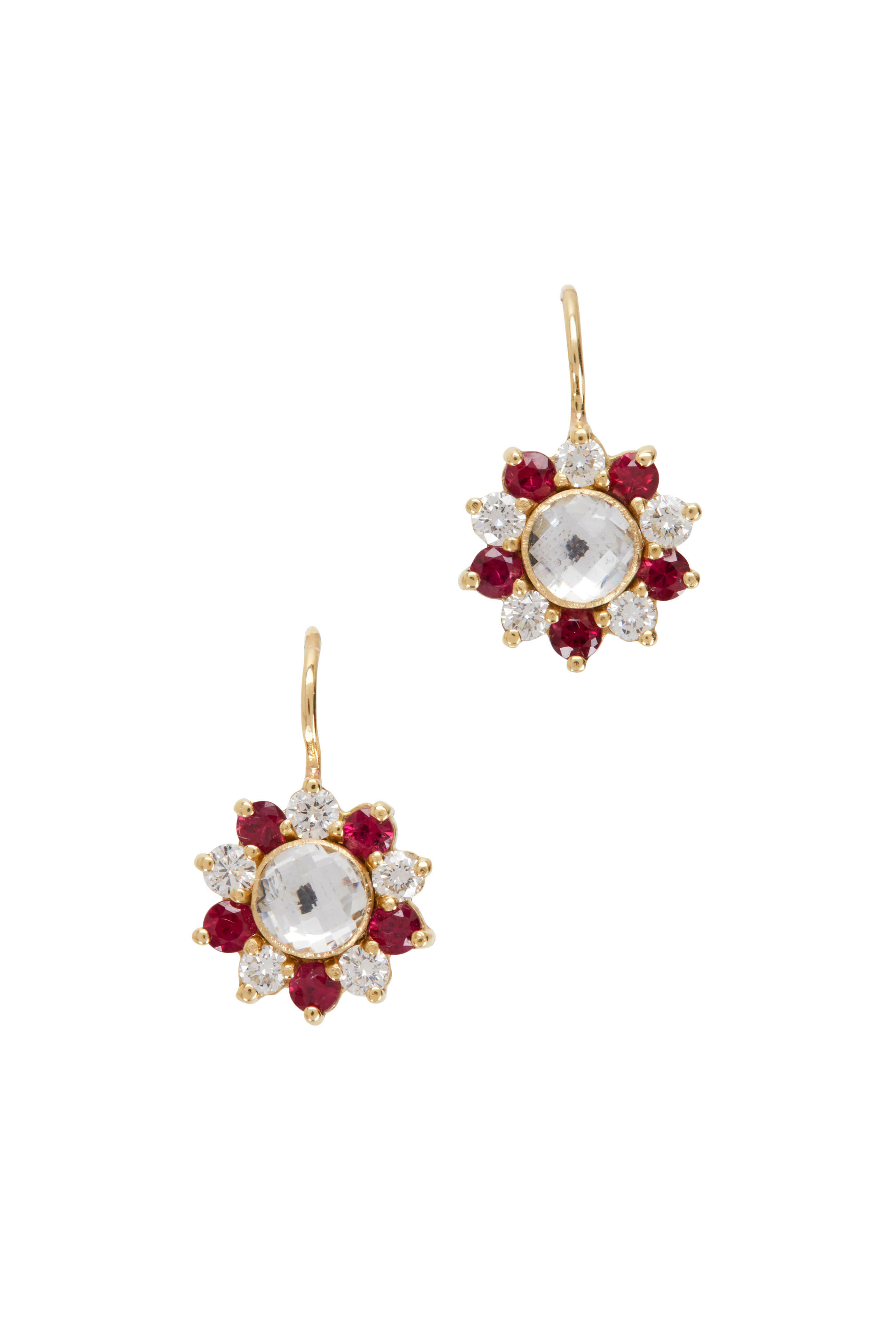 Renee Lewis - Diamond & Ruby Cluster Earrings | Mitchell Stores