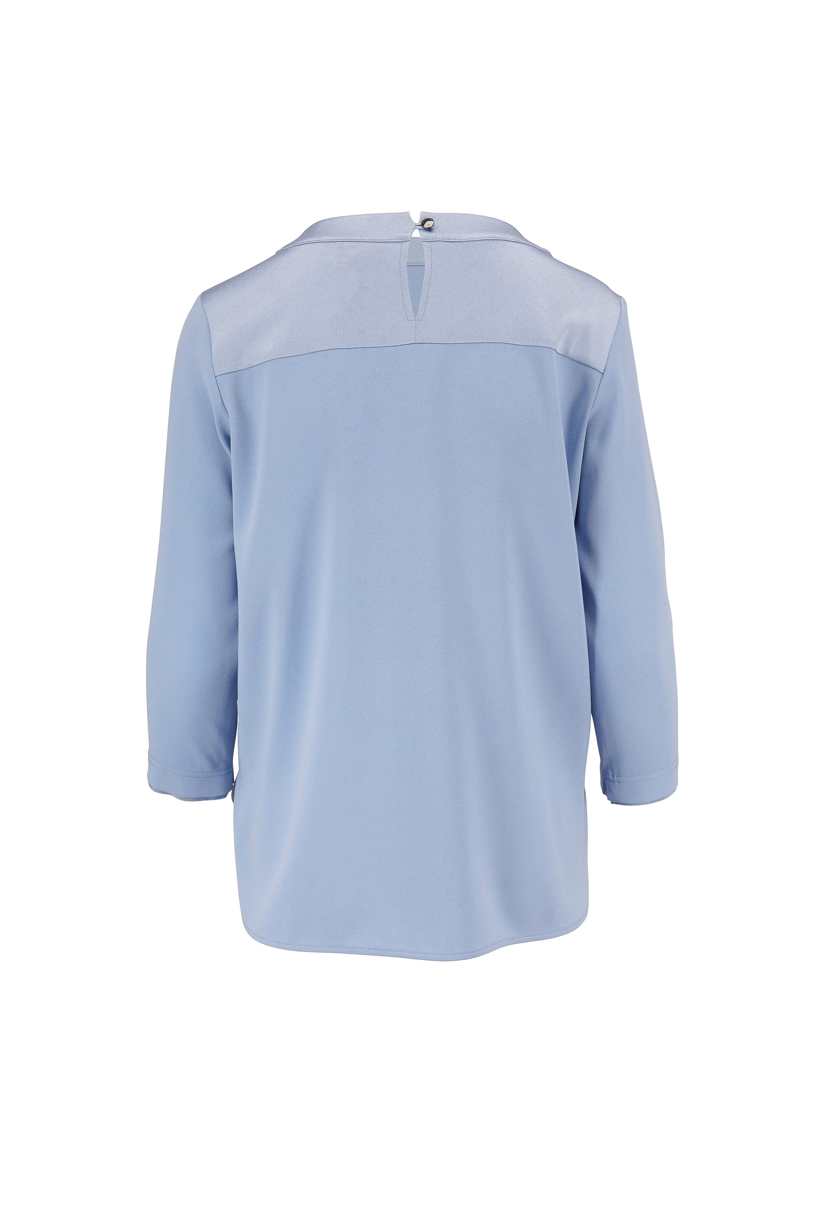 Bogner - Colette Powder Blue Crepe Blouse | Mitchell Stores