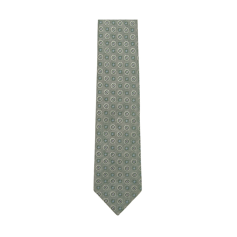 Geoff Nicholson - Green with Navy and Sky Blue Floral Tie