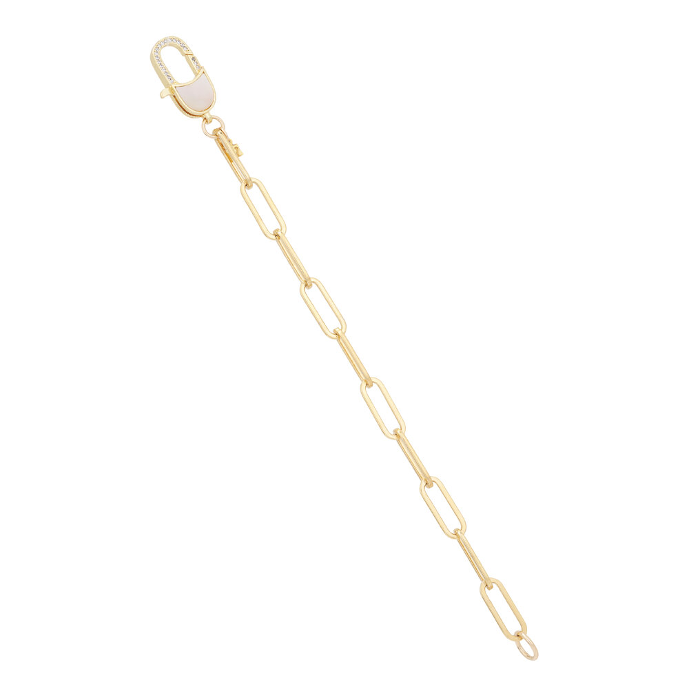 Cristina V. - Medium Mother of Pearl Paperclip Chain