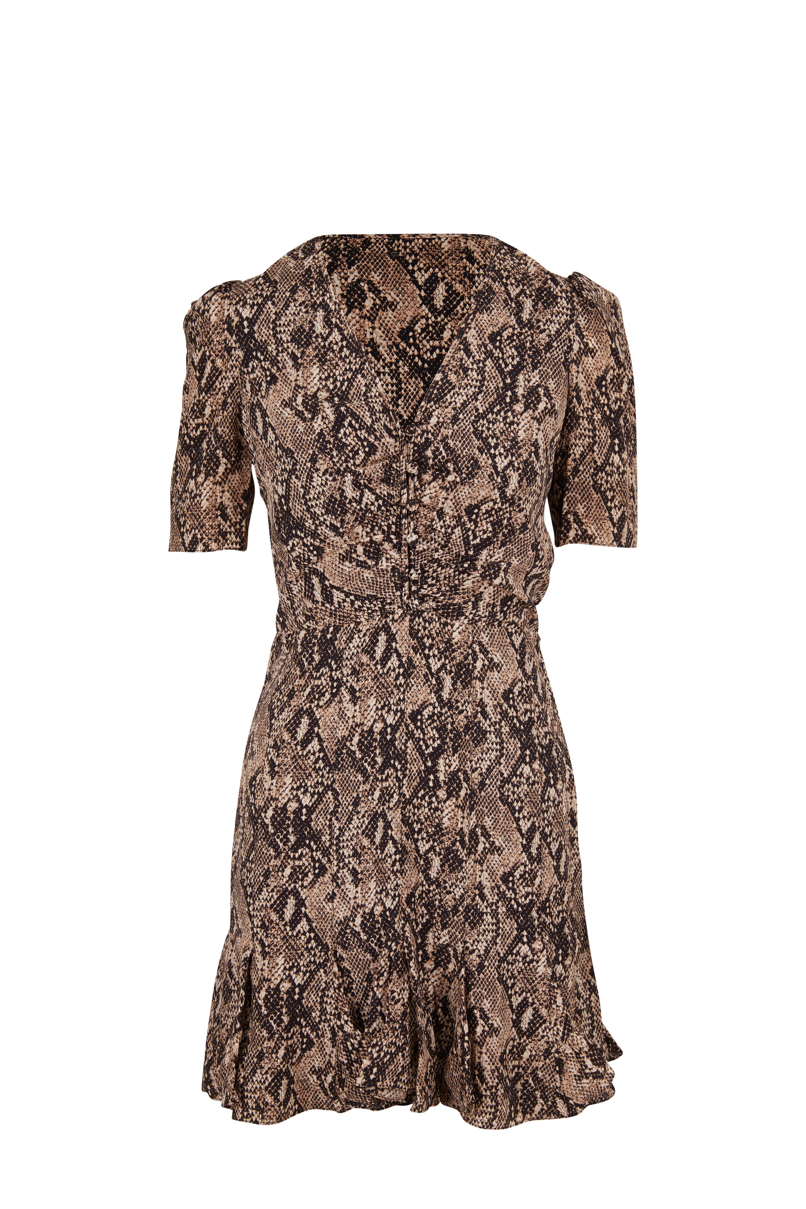 Veronica Beard - Ried Python Print Short Sleeve Mini Dress