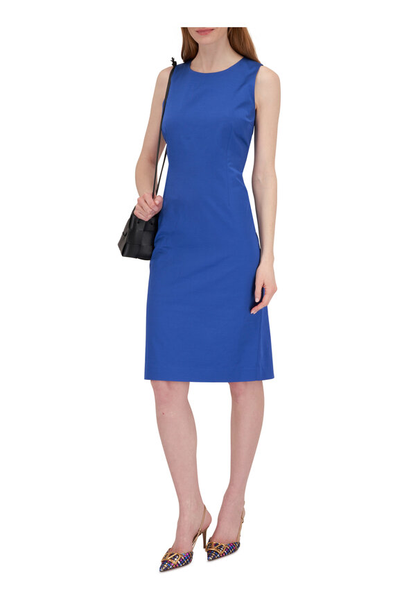 D.Exterior - Cobalt Shantung Sheath Dress | Mitchell Stores
