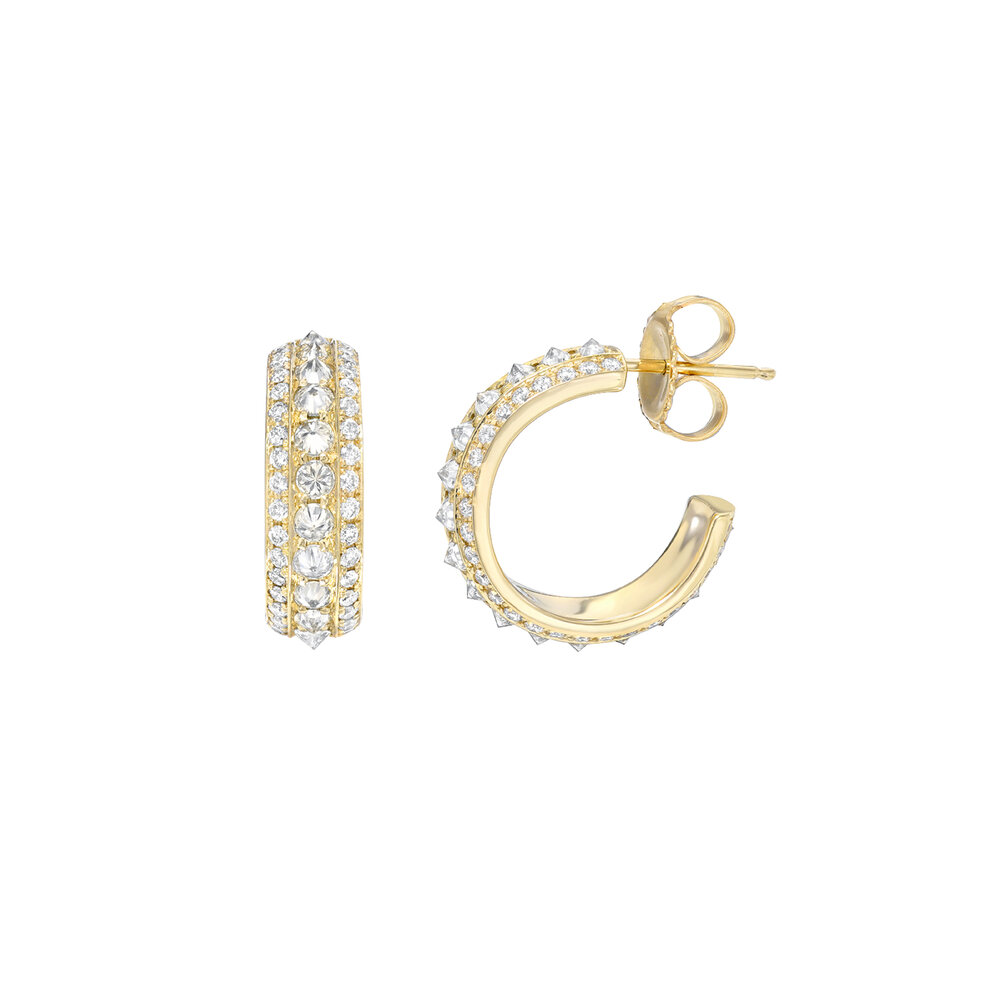 Dru - Diamond Spiked Hoops | Mitchell Stores