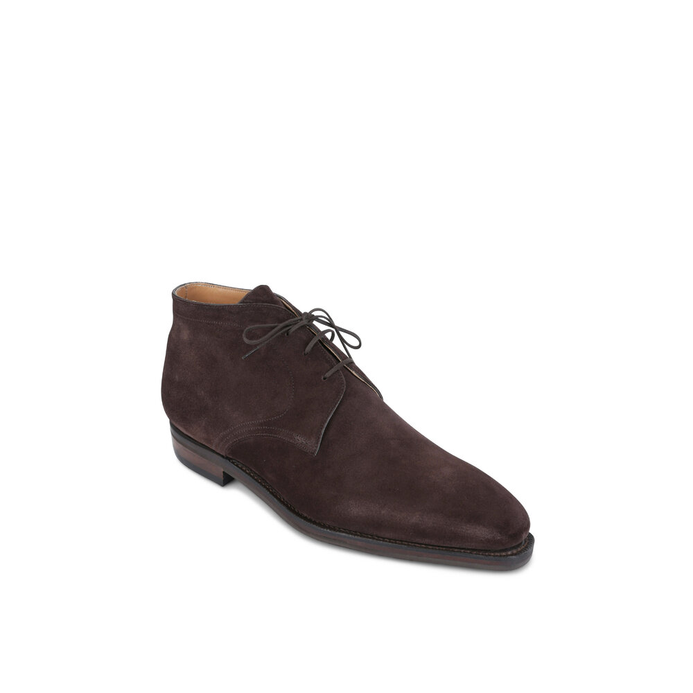 Corthay - Pullman Dark Brown Suede Chukka Boot | Mitchell Stores