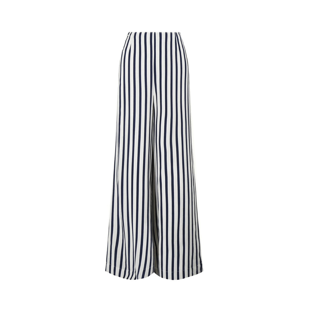 Staud - White and Navy Luke Pant | Mitchell Stores