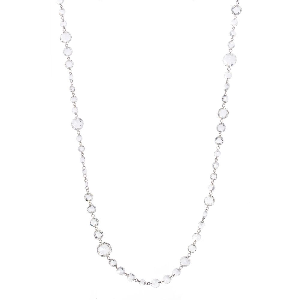 Sidney Garber - 18k White Gold Round Cut Diamond Necklace
