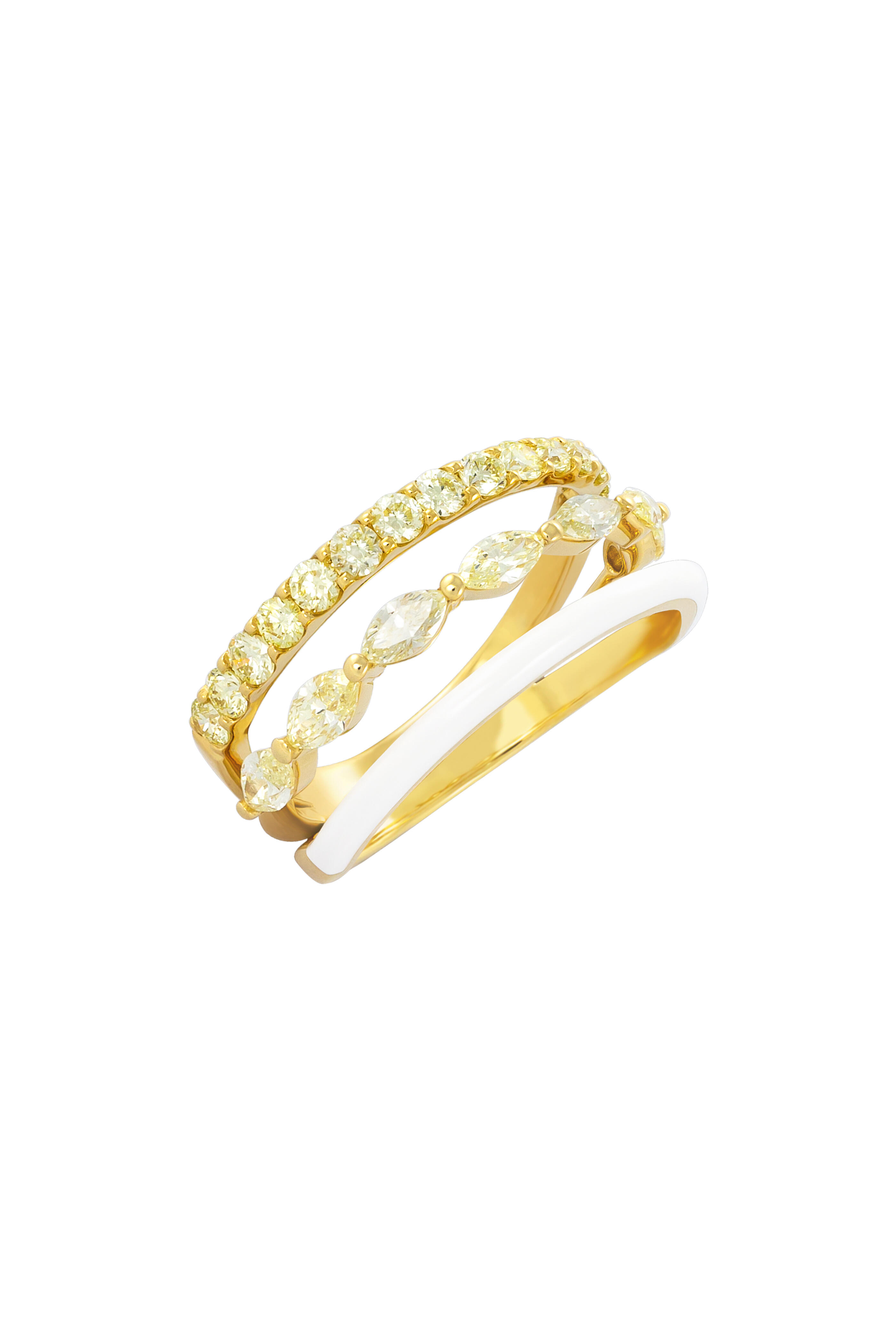 Etho Maria - 18K Yellow Gold Yellow & White Diamond Ring