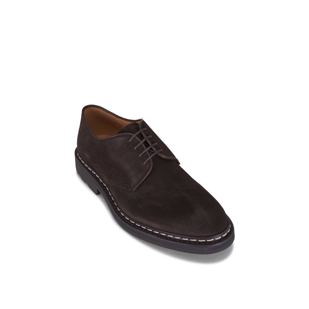 Heschung - Crocus Hydrovelours Coffee Suede Derby Shoe
