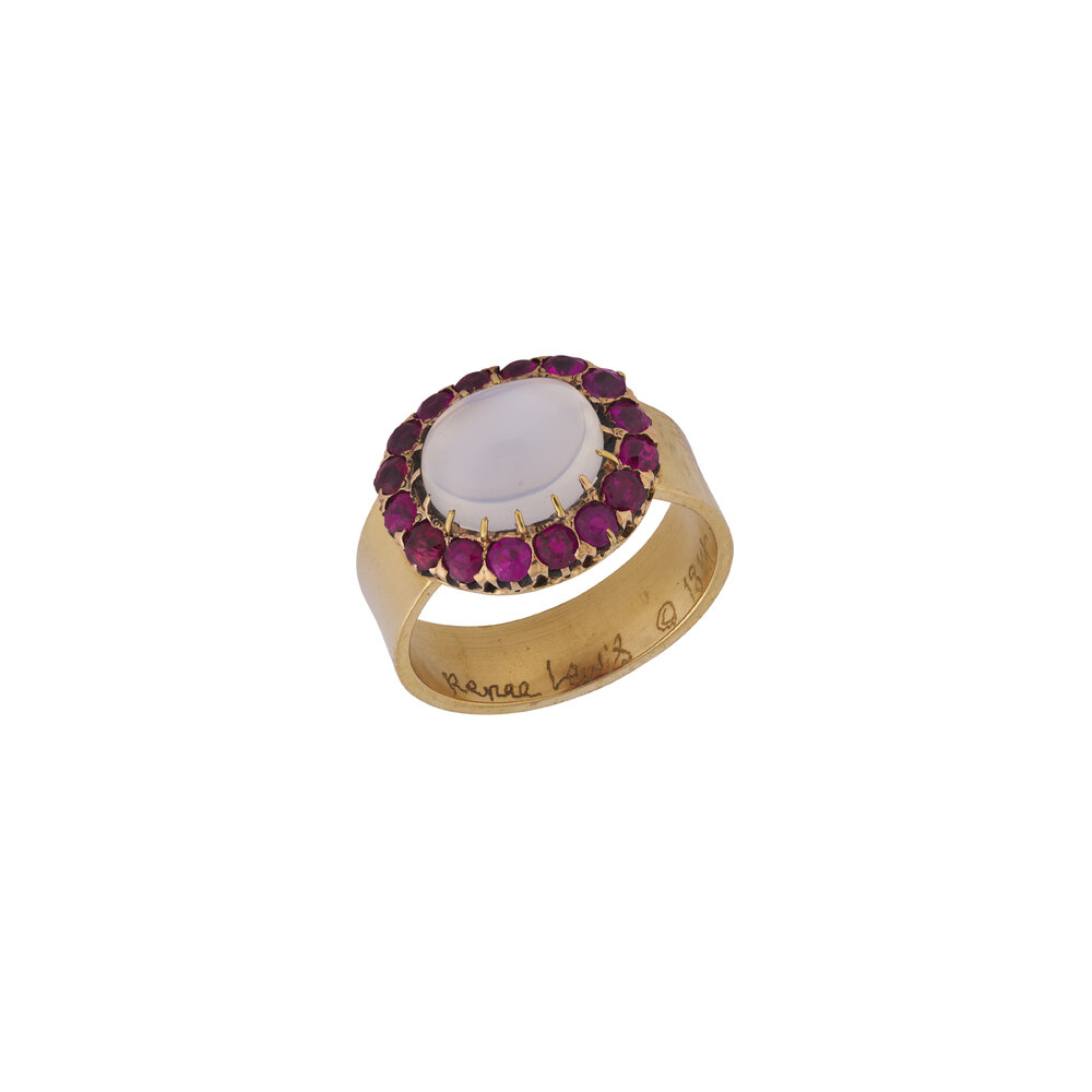 Renee Lewis - 18k Gold Ruby & Moonstone Ring | Mitchell Stores