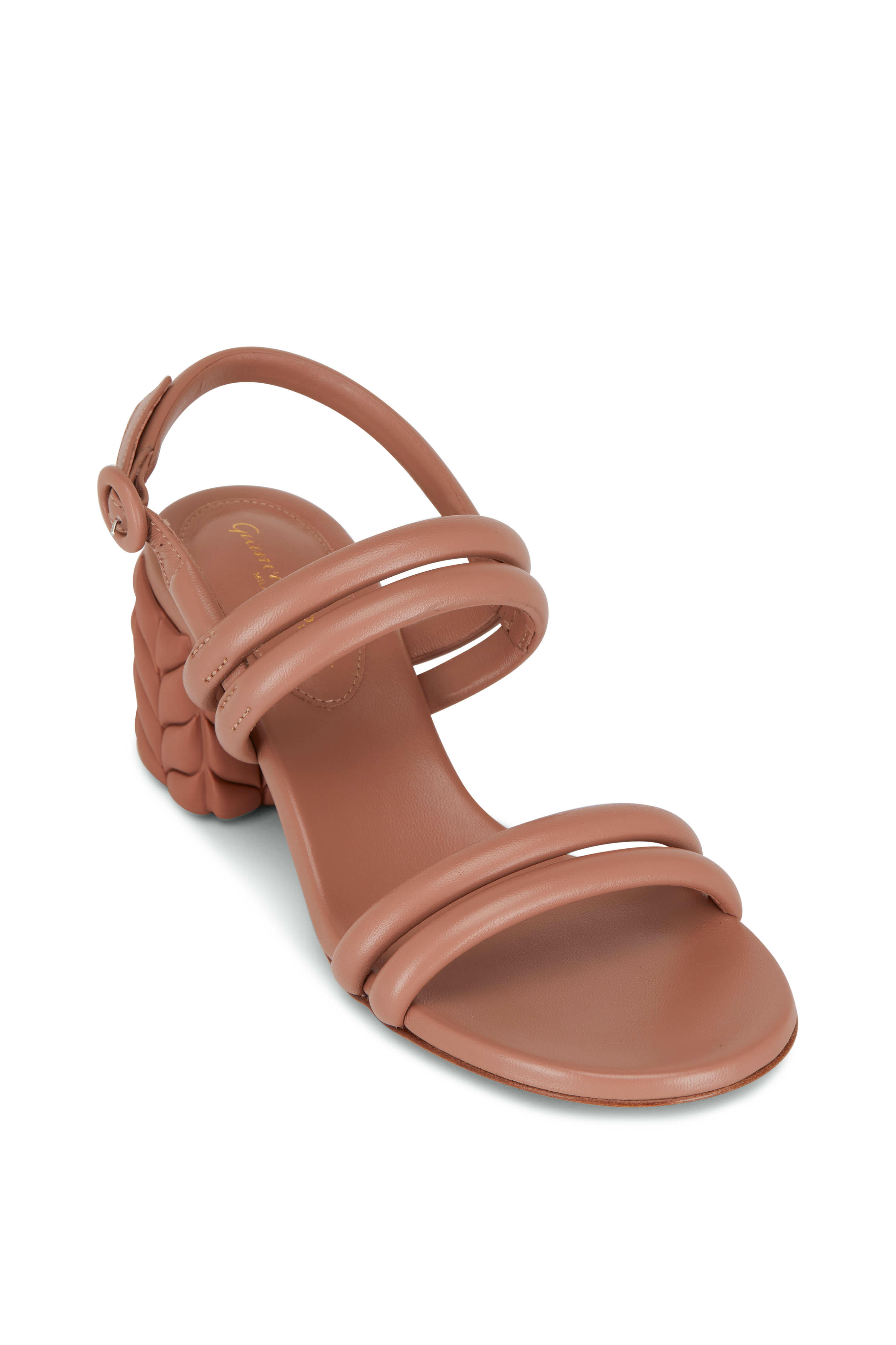 Gianvito Rossi - Florea Praline Leather Sandal, 55mm