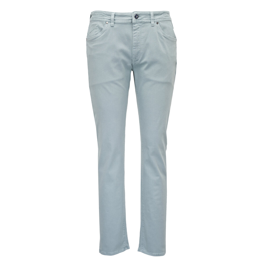 Barmas - Teal Stretch Cotton Five Pocket Pant | Mitchell Stores