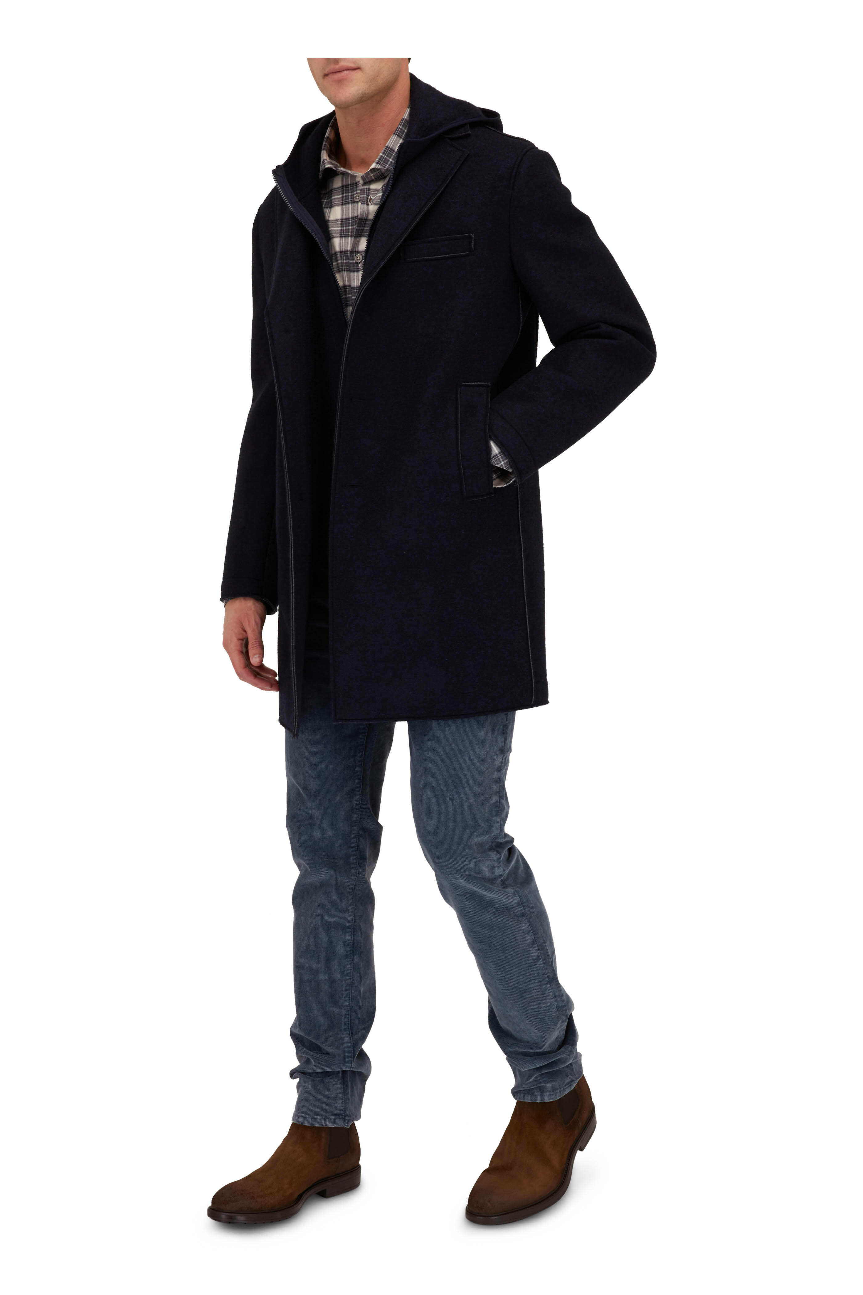 Fradi - Navy Wool Jersey Dickey Coat | Mitchell Stores
