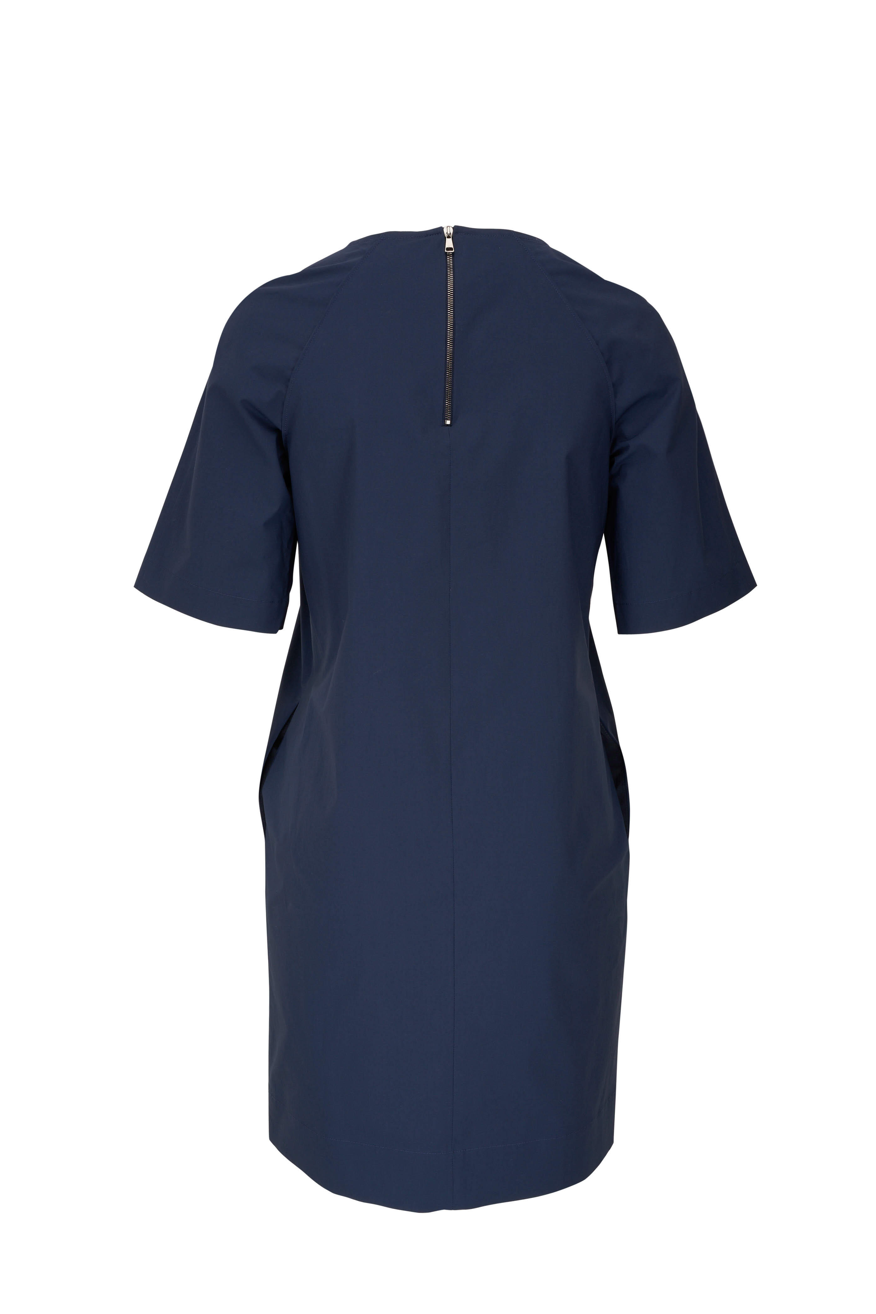 Antonelli - Moretta Navy Fitted Raglan Sleeve Dress