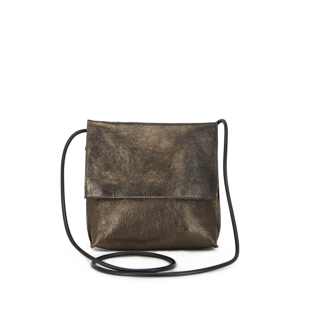 B May Bags - Pyrite Metallic Leather Large Crossbody