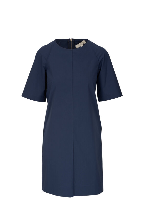 Antonelli - Moretta Navy Fitted Raglan Sleeve Dress