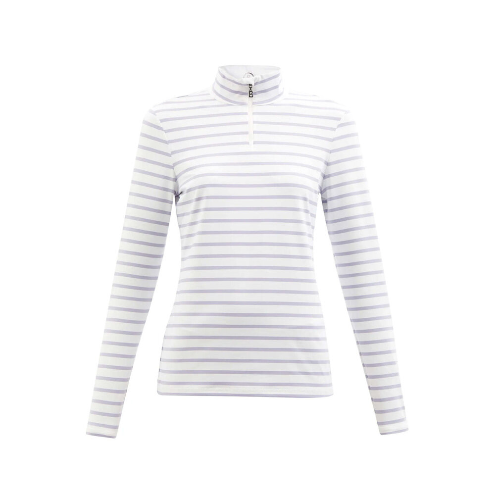 Bogner - Mauve Beline Striped Quarter Zip Pullover