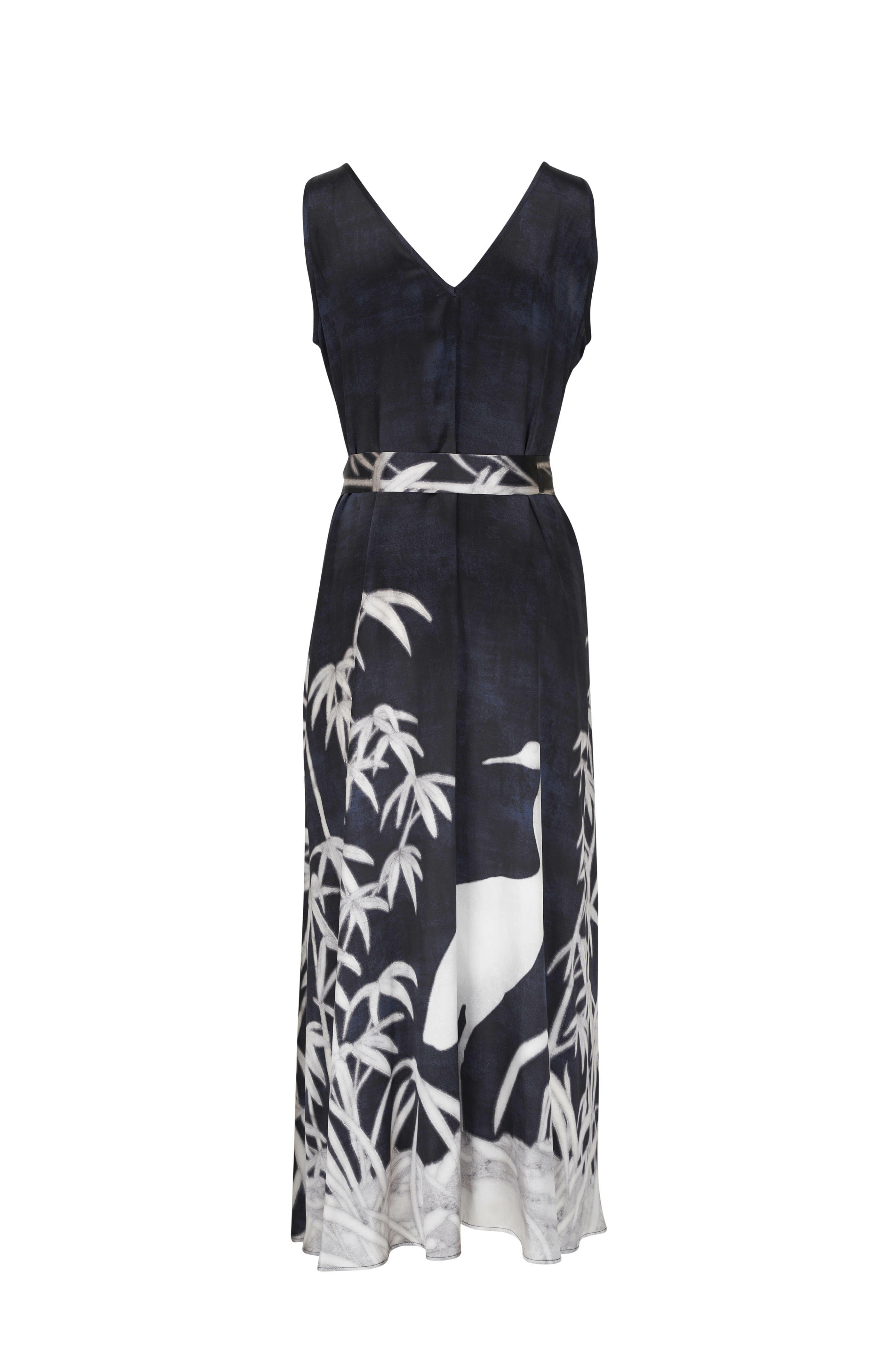 Kiton - White & Navy Silk Patterned Dress | Mitchell Stores