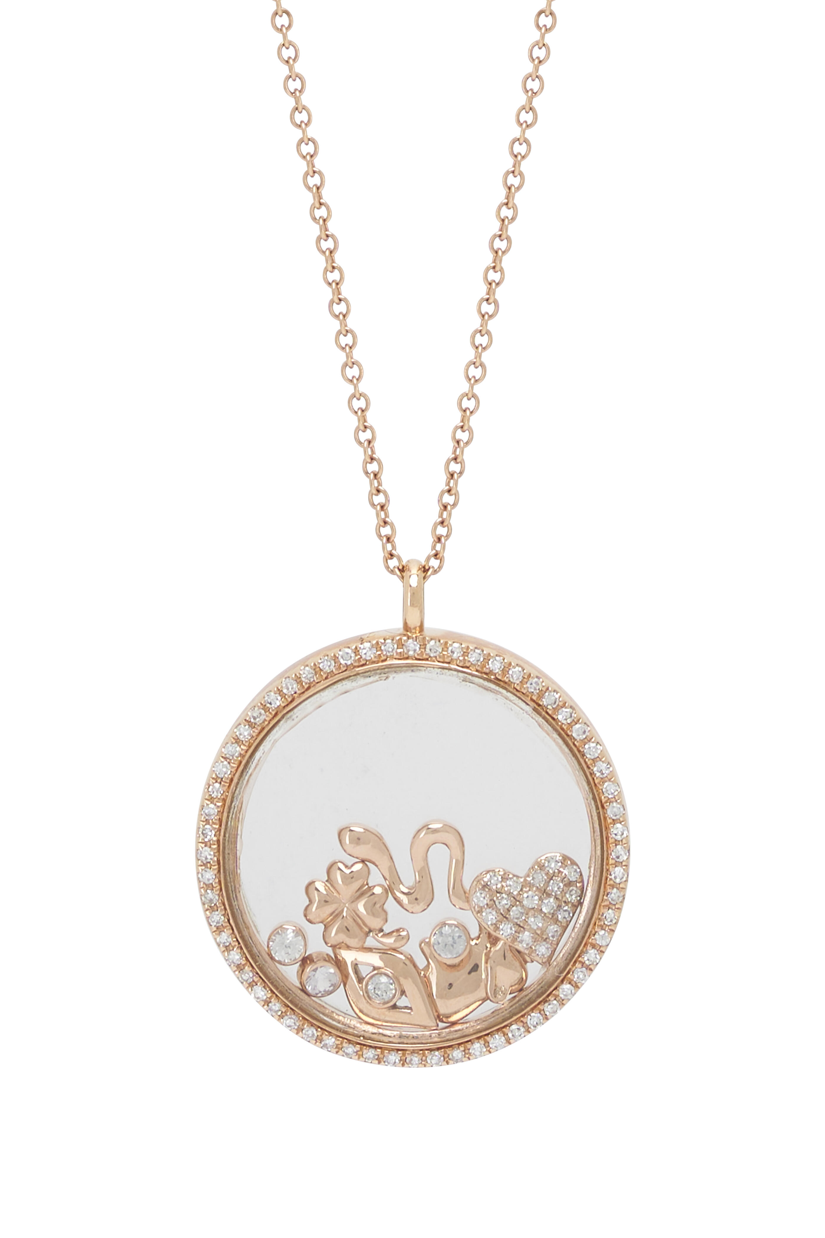 Kai Linz - Diamond Halo Charm Shaker Necklace | Mitchell Stores