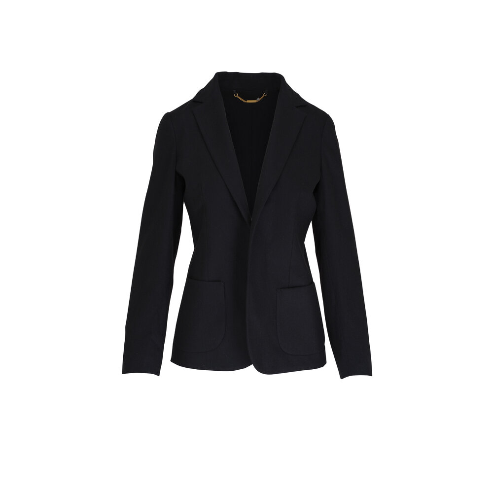 Kiton - Black Cashmere Open Front Jacket | Mitchell Stores