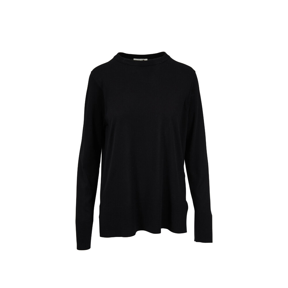 The Row - Margo Black Superfine Silk Crewneck Sweater
