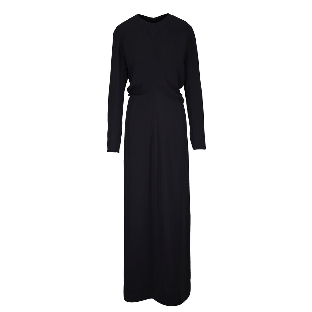 Totême - Black Long Sleeve Slouch Waist Dress | Mitchell Stores