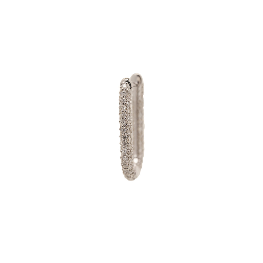 Foundrae - Small White Gold & Pave Diamond Chubby Ear Fob