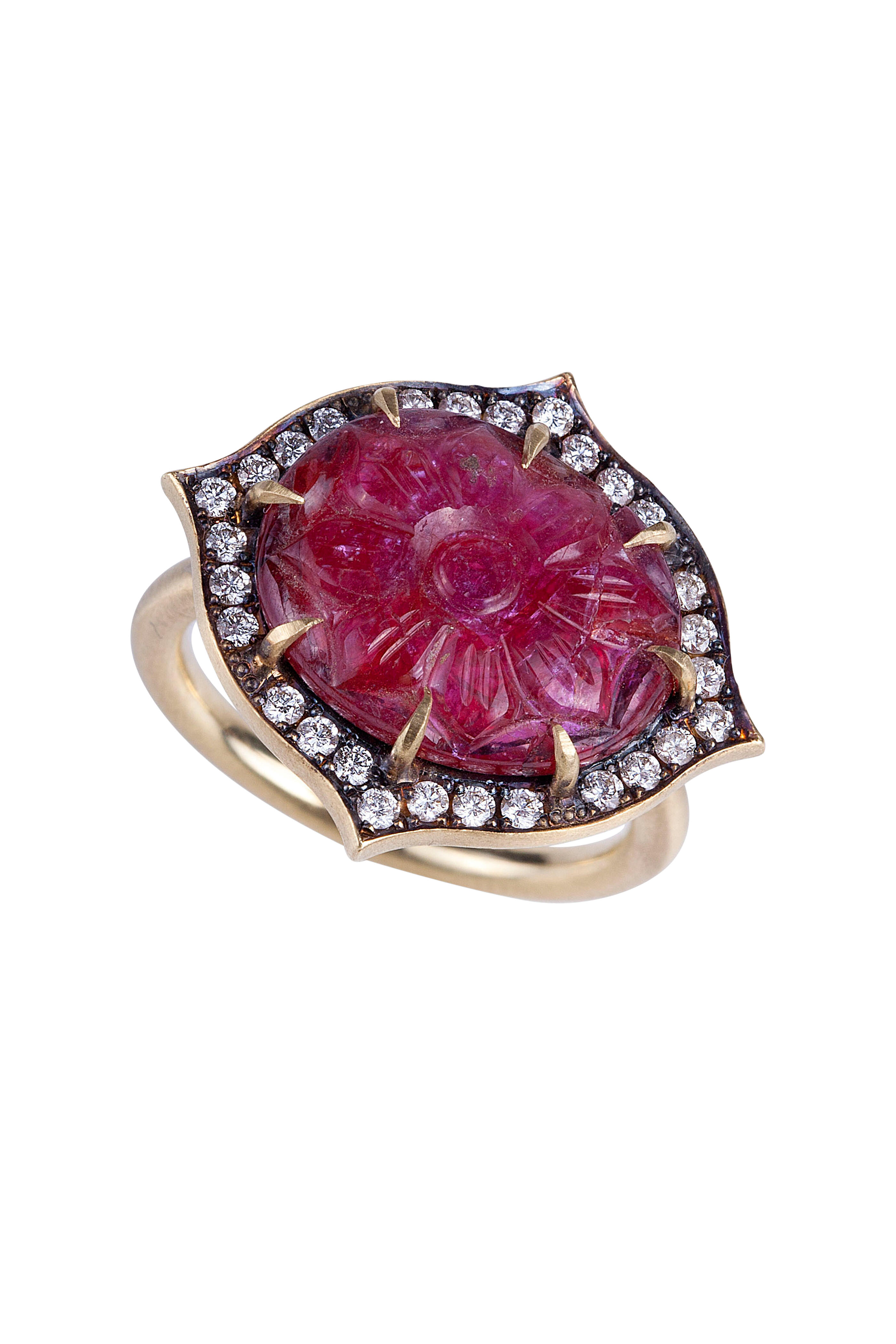 Sylva & Cie - Gold & Silver Ruby Diamond Ring | Mitchell Stores
