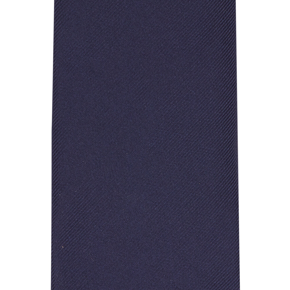 Brioni - Solid Blue Silk Necktie | Mitchell Stores