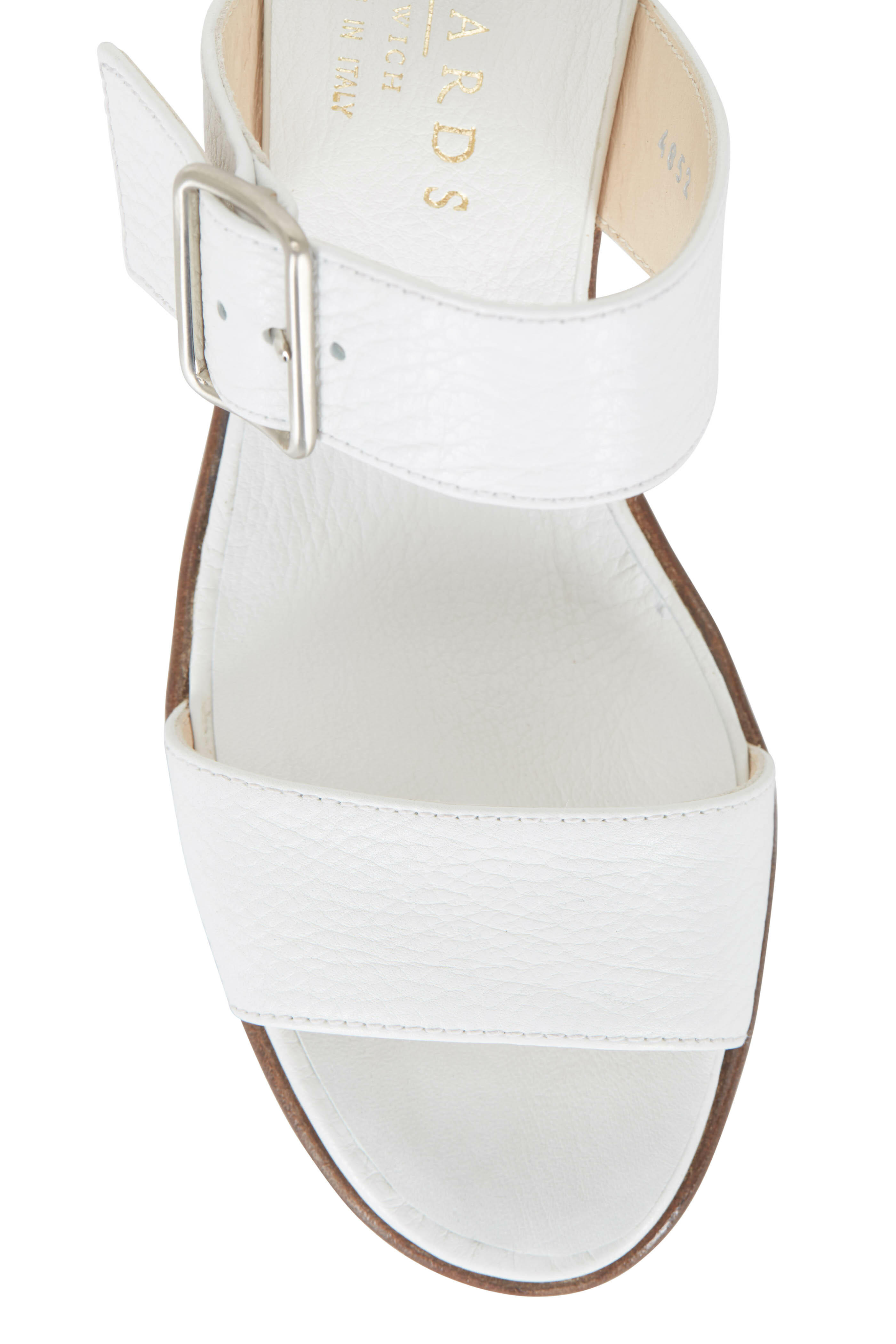 Gravati - White Grained Leather Two-Band Slide, 50mm