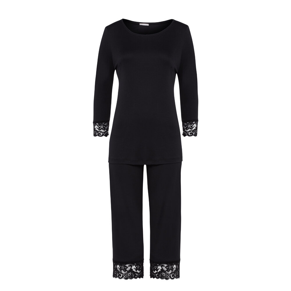 Hanro - Black Moments Long Sleeve Cropped Pajama Set