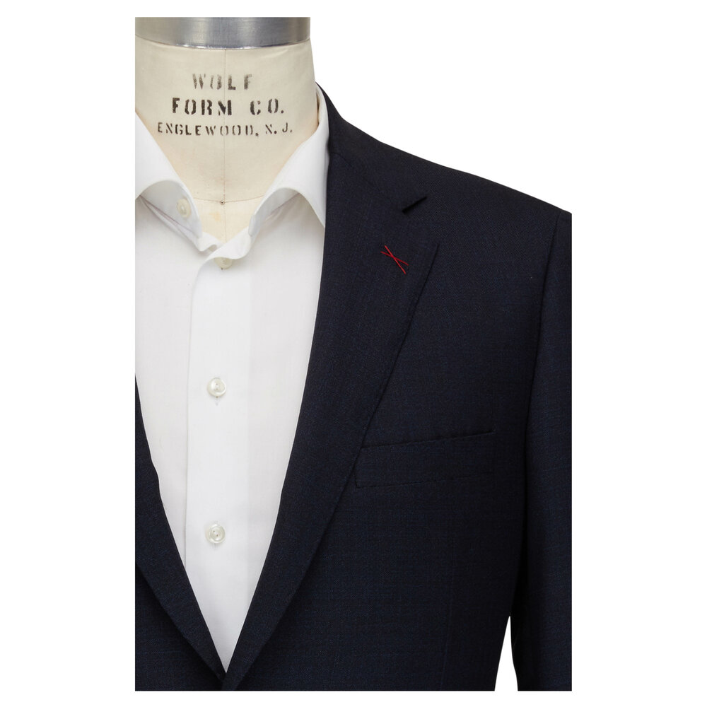 Samuelsohn - Solid Dark Navy Wool Suit | Mitchell Stores