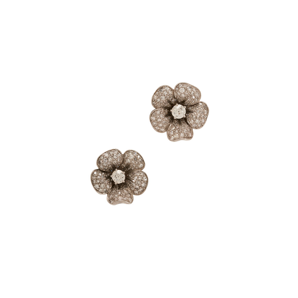Vintage Collection - Diamond Vintage Flower Earrings