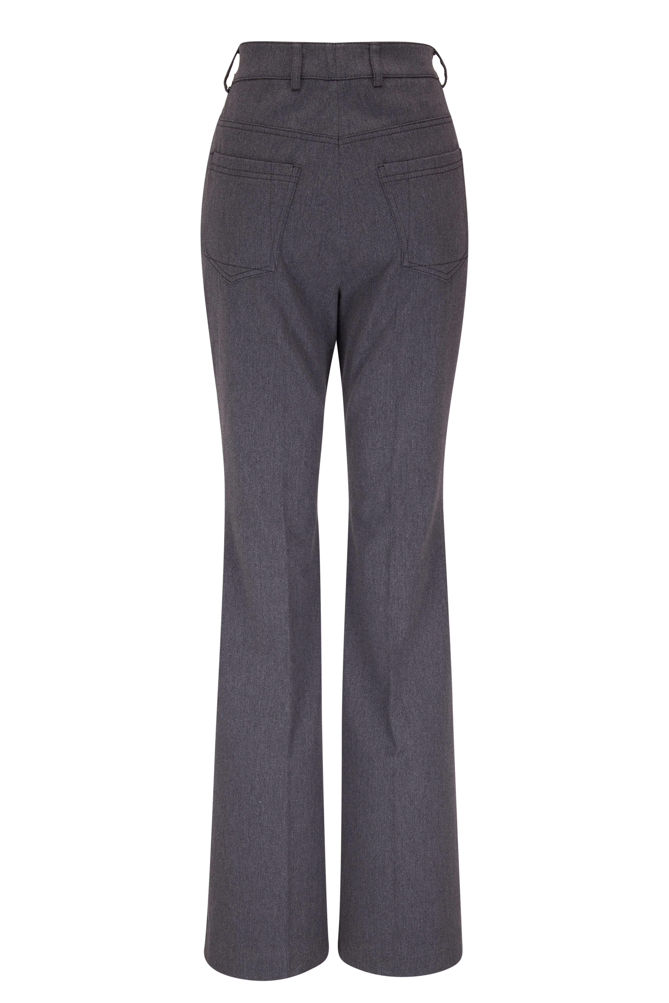 Akris - Graphite Stretch Denim Bootleg Pant | Mitchell Stores