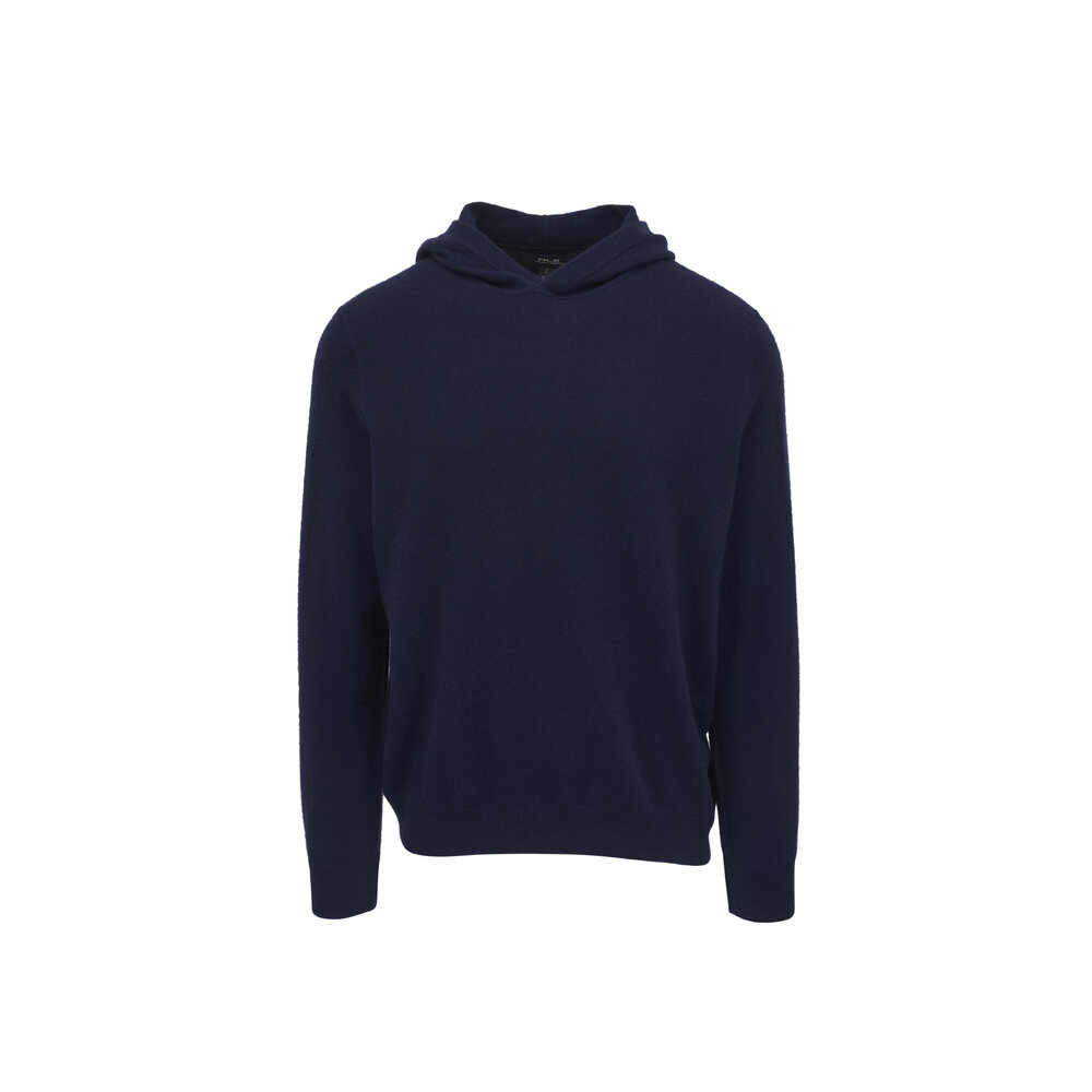 RLX Ralph Lauren - Navy Blue Washable Cashmere Hooded Sweater