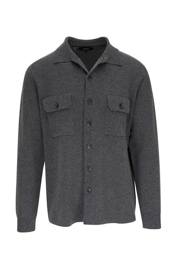 Kinross - Charcoal Gray Cashmere Shacket | Mitchell Stores