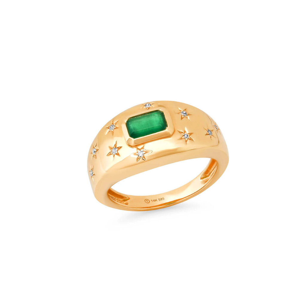 Samira 13 - Emerald Gypsy Dome Ring | Mitchell Stores