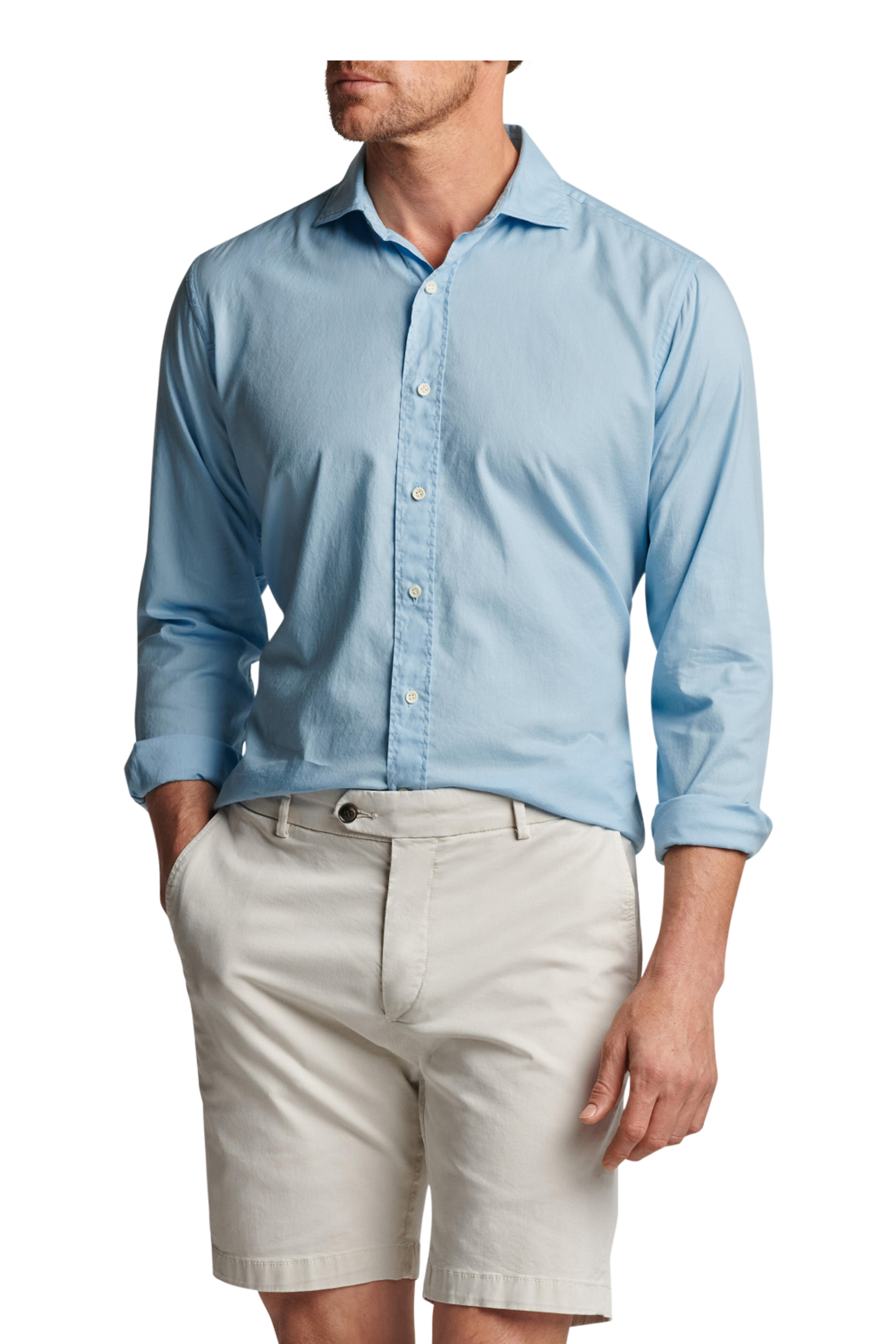 Peter Millar - Sojourn Blue Frost Garment-Dyed Cotton Sport Shirt